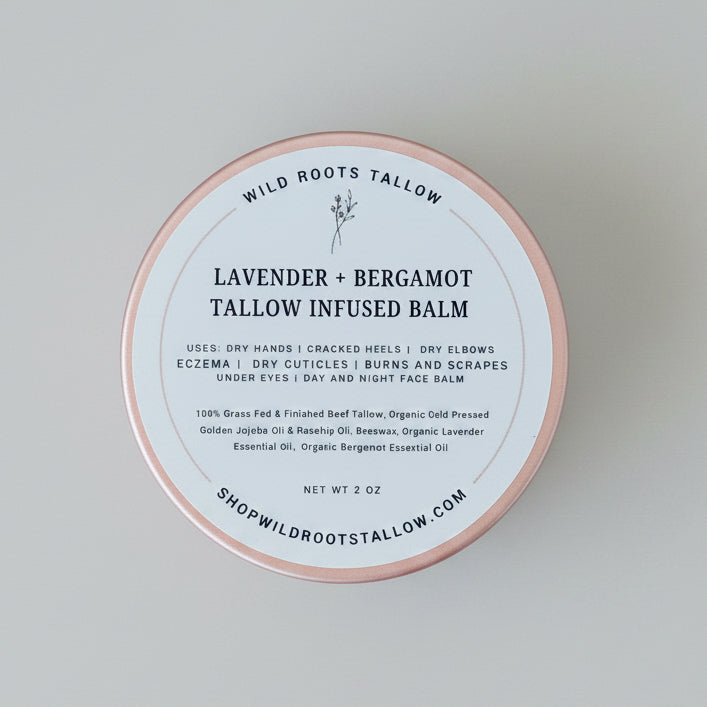 Lavender & Bergamot Tallow Hand + Body Balm with Rosehip Oil – Wild ...